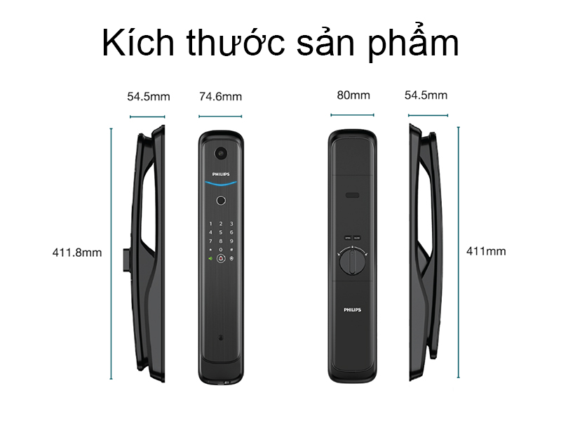 Philips DDL702 1HWS khóa cửa điện tử thông minh cao cấp